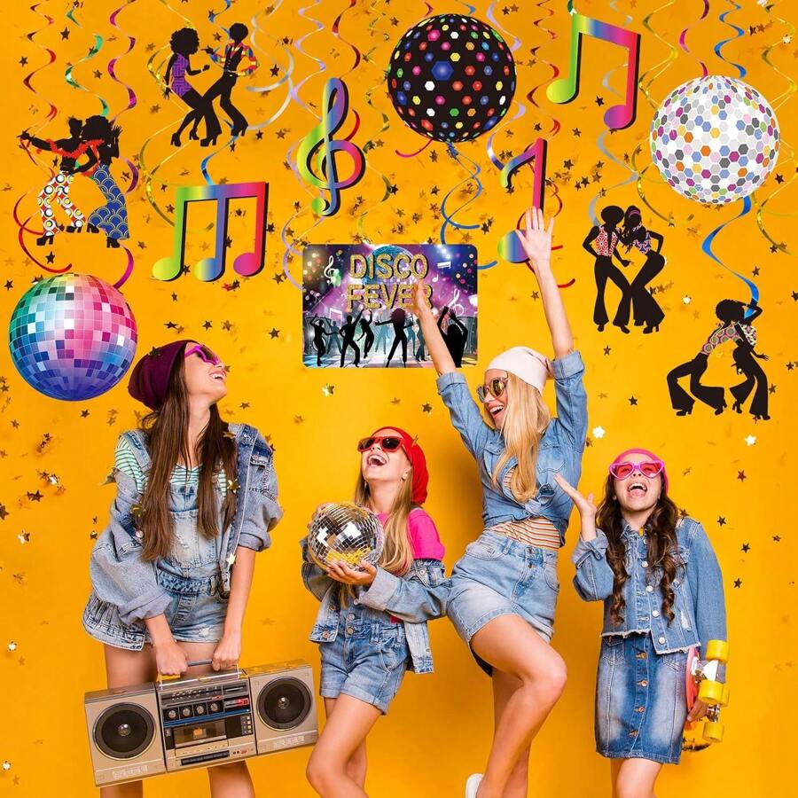 Disco Party Decorations, 70s Disco Ball Hanging Swirl Ceiling ...