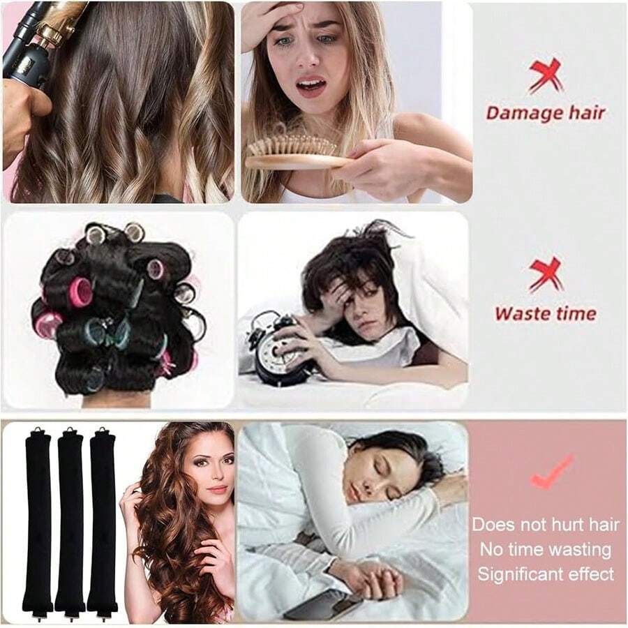 - Hair Heatless Curling Rod | Heatless Blowout Rod | Heatless Curlers ...