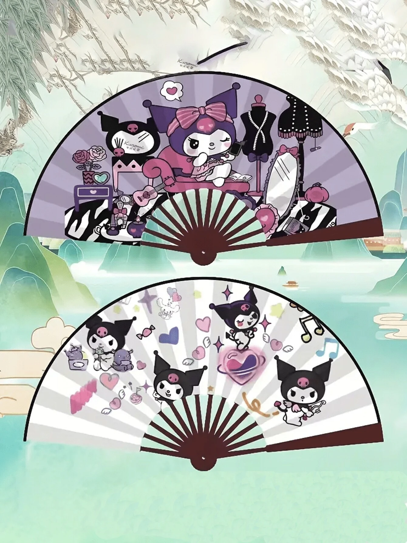 Sanrio Sanrio 1Pc Cute Cartoon Party Non Woven Handheld Fan Folding Fan ...