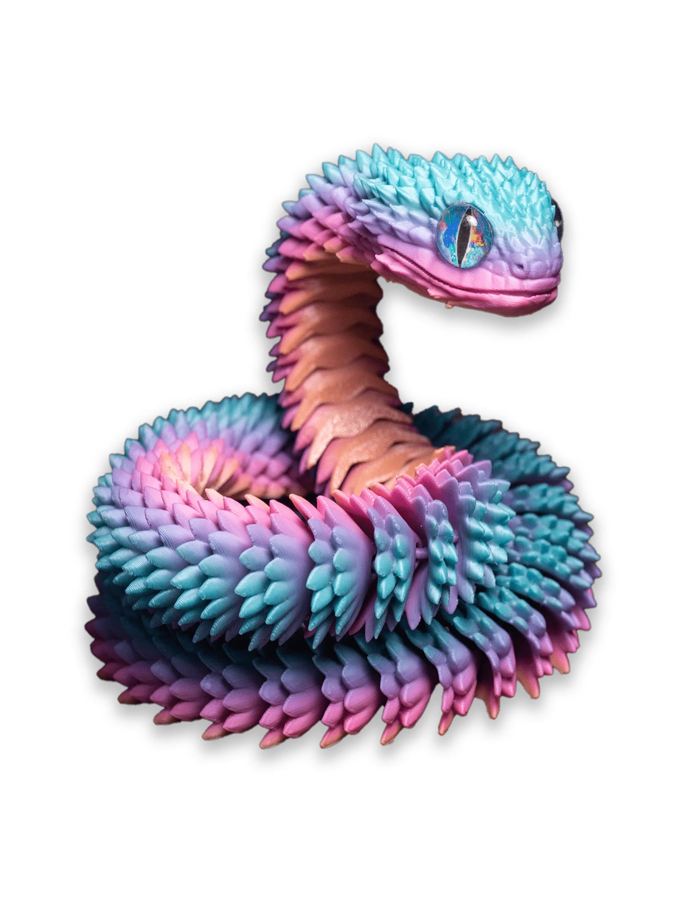 3D-geprinte ratelslang met volledige articulatie als decoratiefiguur ...