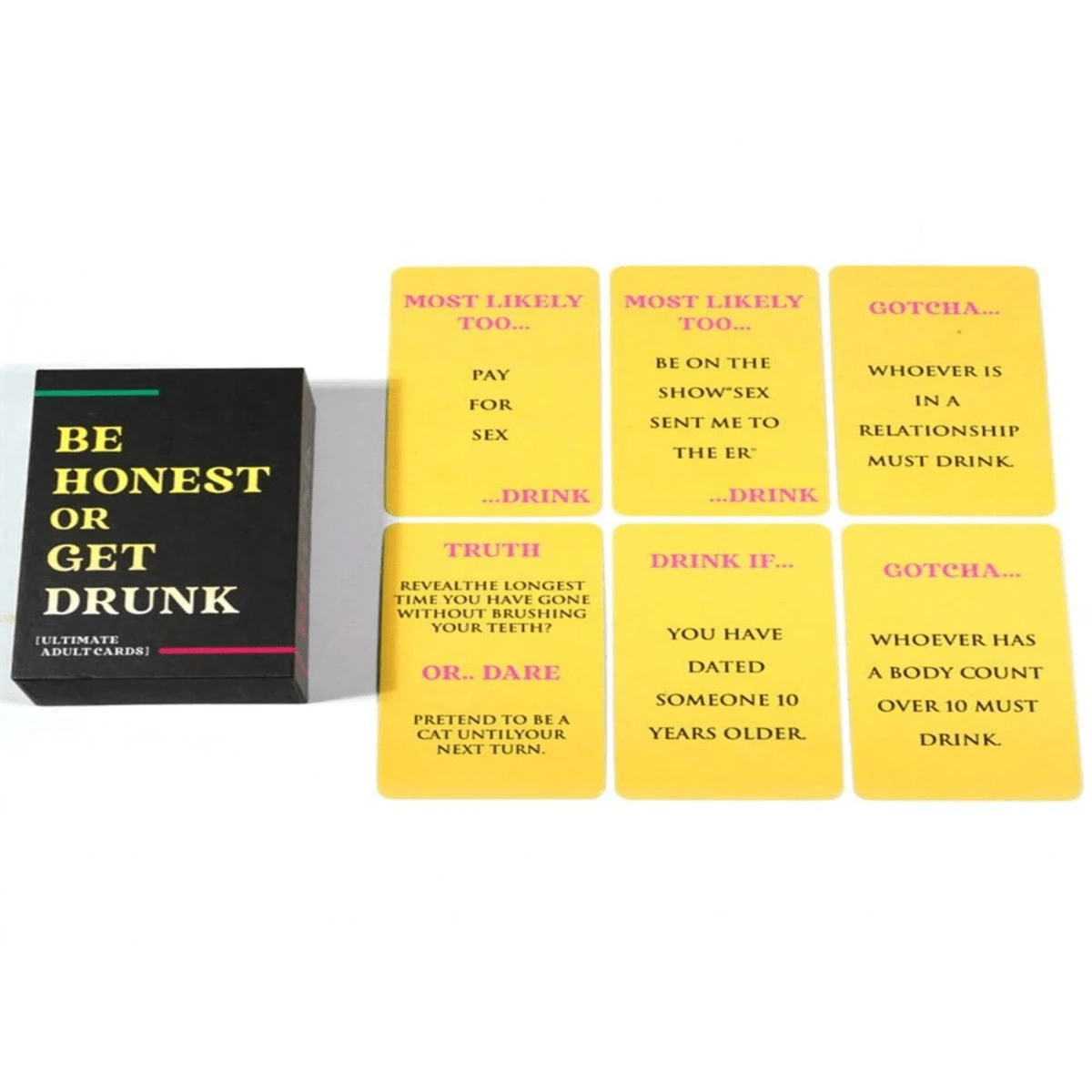 Be Honest Or Get Drunk Game Card Ultimate Adult Drinking Game For ...