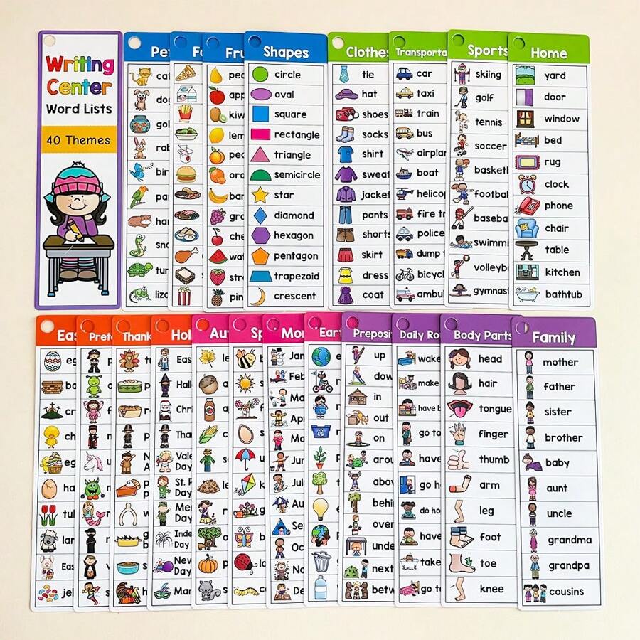 40 Themes 426 Vocabulary Words English Words Seasons Weather Animals ...