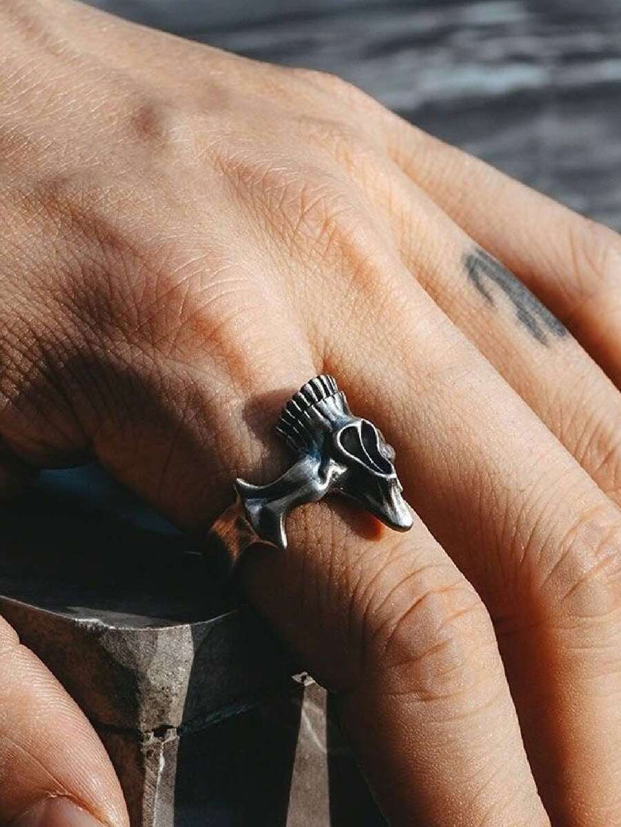 2-In-1 Skull & Ghost Face Adjustable Rings For Men, Vintage Edgy Unique ...