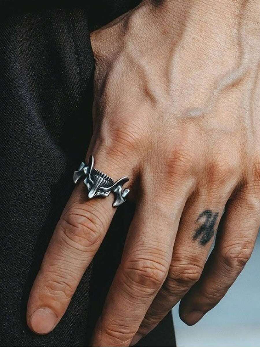 2-In-1 Skull & Ghost Face Adjustable Rings For Men, Vintage Edgy Unique ...