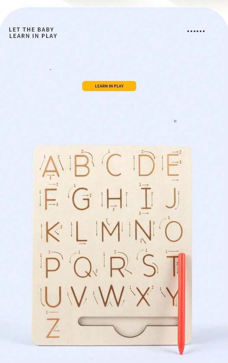 Tabla de escritura Montessori de doble cara de madera con trayectoria ...