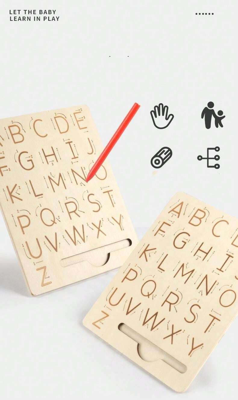Tabla de escritura Montessori de doble cara de madera con trayectoria ...