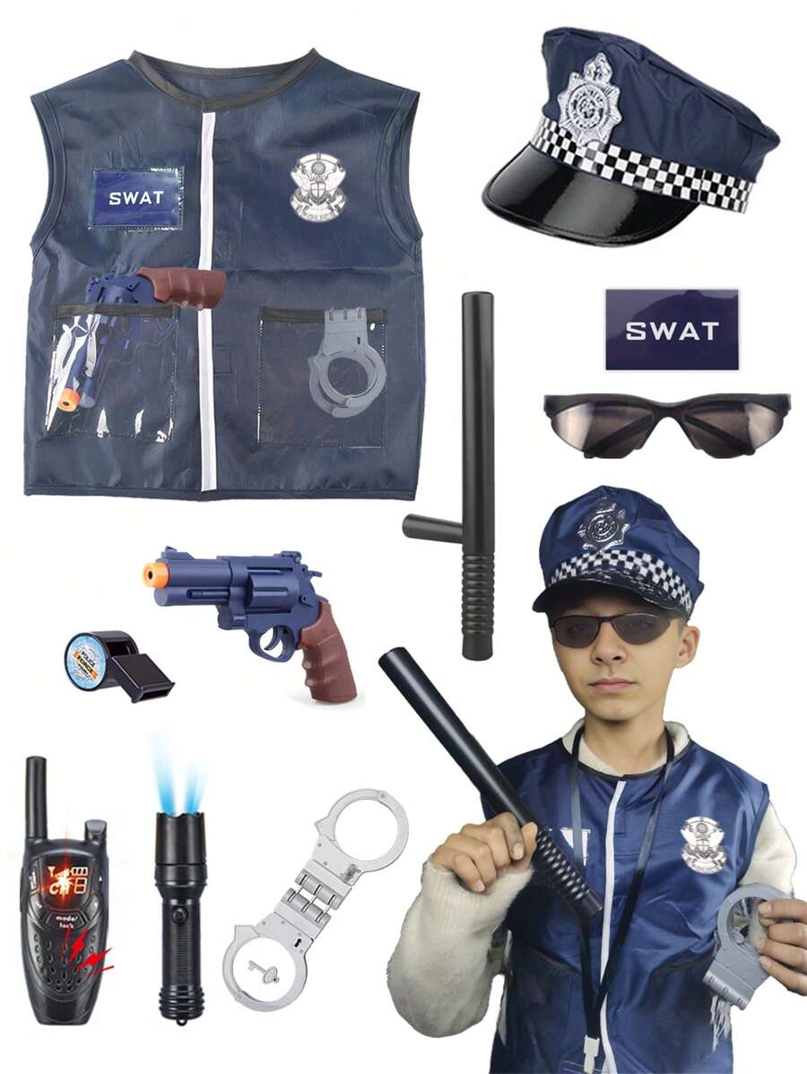 Christmas Decoration Police Toy 11-Piece Set,Police Badge, American ...