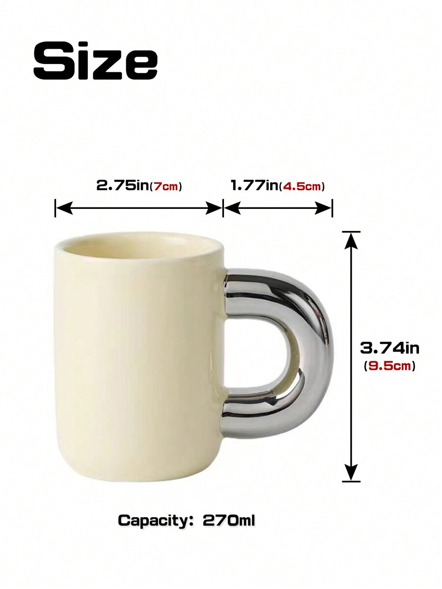 1pc Ceramic Big Ear Mug, High Quality Coffee Cup, Suitable For Living ...