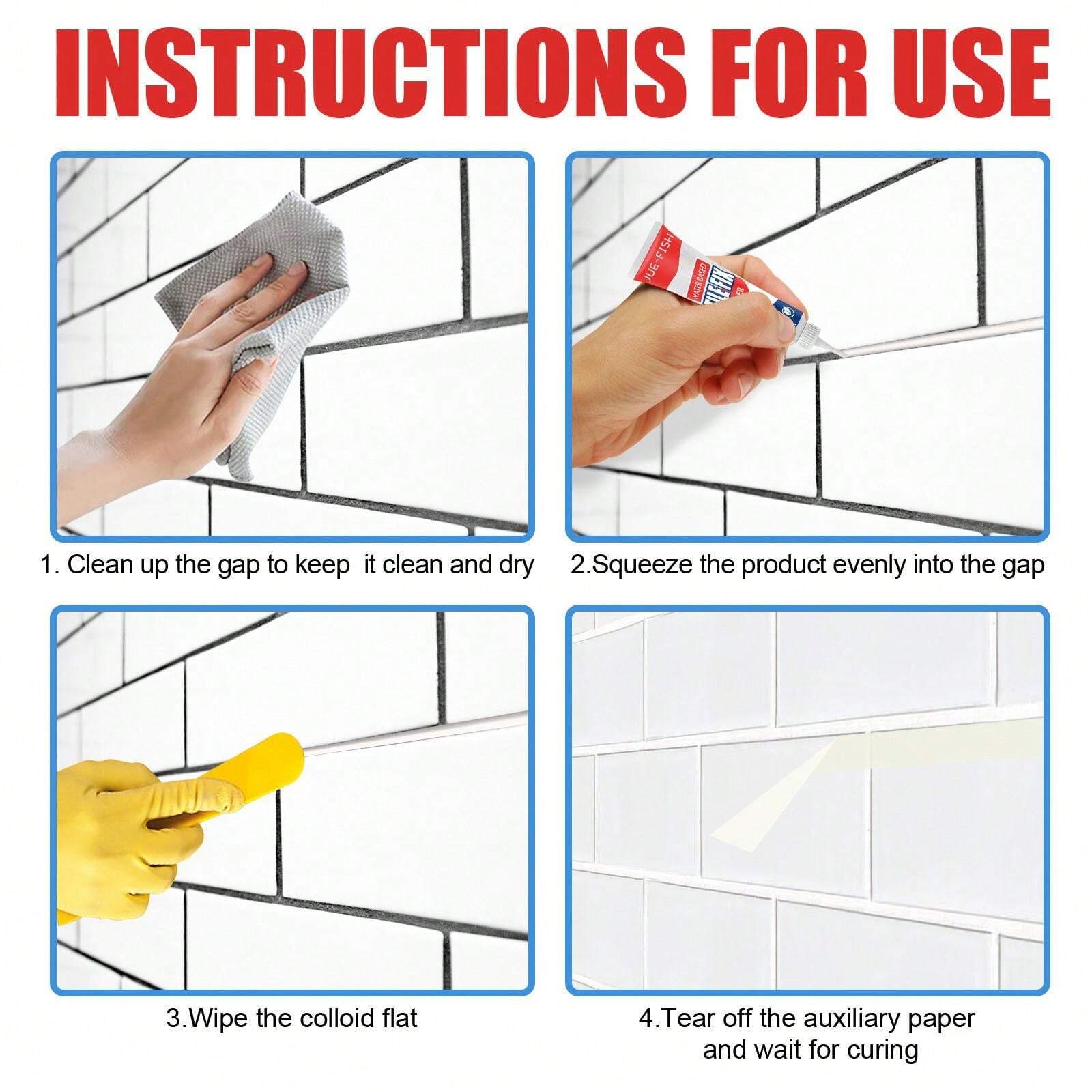 Water-Based Sealant, Waterproof Grout For Bathroom, Kitchen, Floor ...