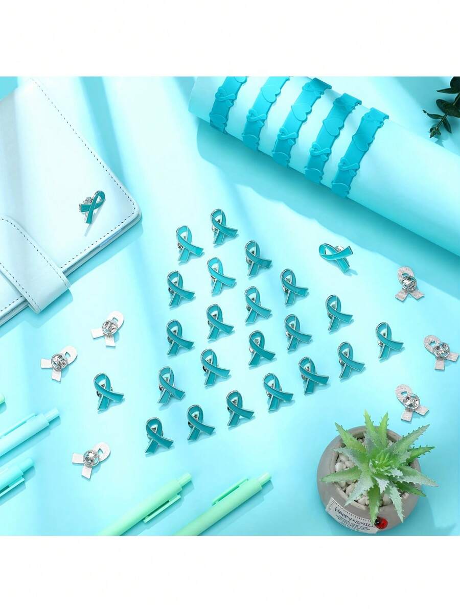 10 Pcs Type 1 Diabetes Awareness Lapel Pins, Bulk Grey And Blue Ribbon ...