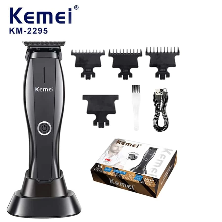 Kemei's New Km-2295 High-Quality Professional Hair Clipper DLC Blade Cordless USB Charging Base ...