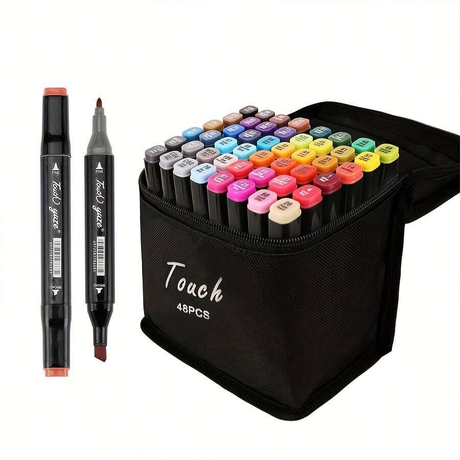 48 Colors Alcohol Based Dual Tip Marker Pens, Children Drawing Coloring ...
