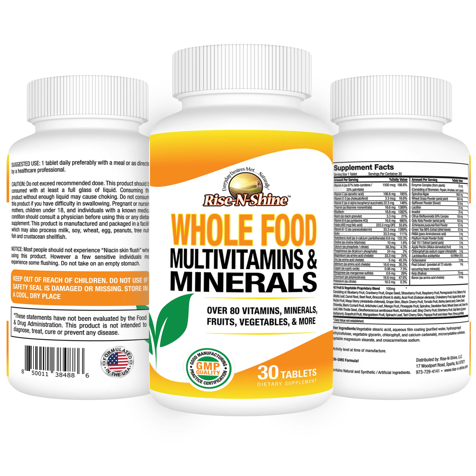 Rise-N-Shine Whole Food Multivitamins By Rise-N-Shine | Complete Daily Nutrition With 80 ...