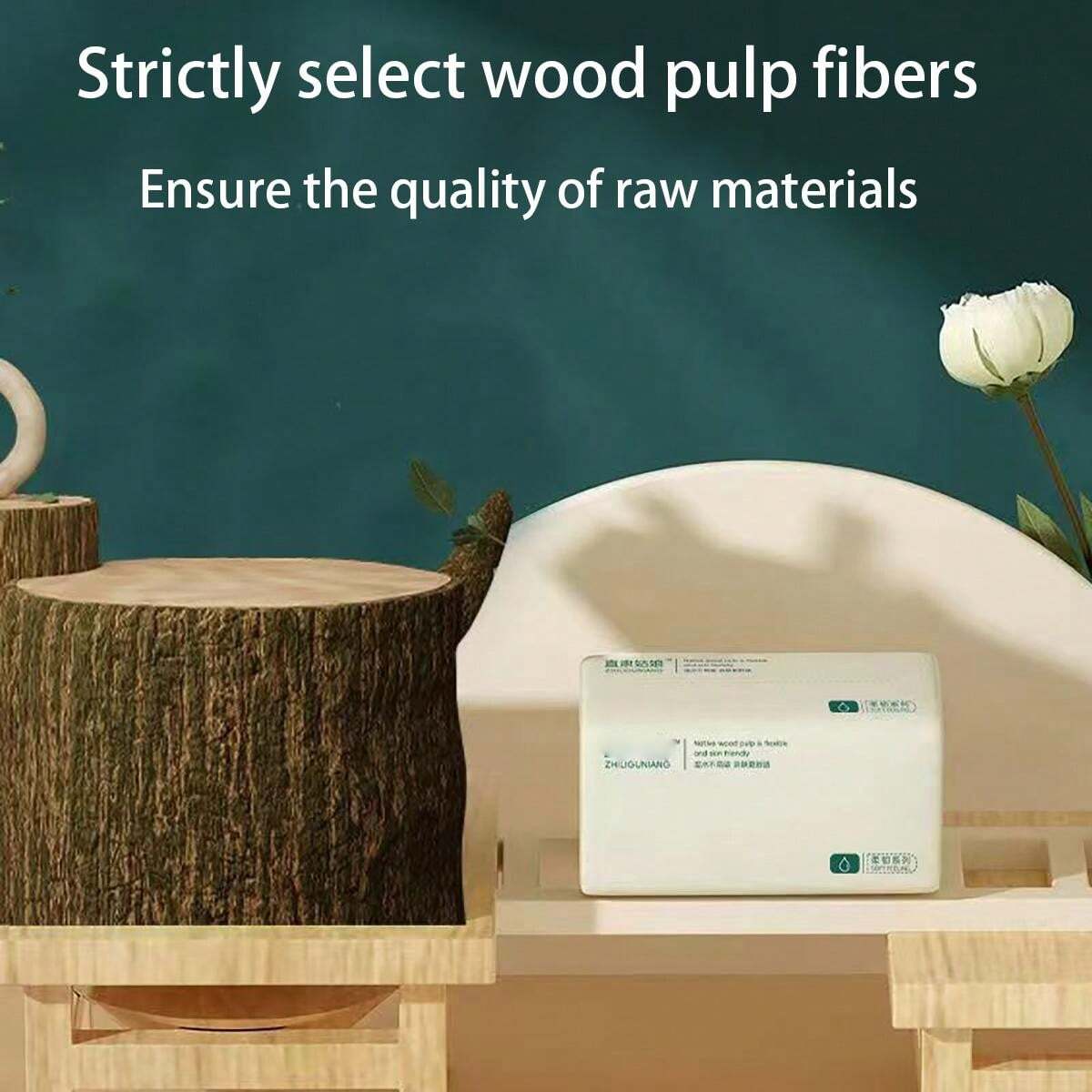 5 Packs Natural Wood Pulp Toilet Paper, Suitable For Restaurants ...