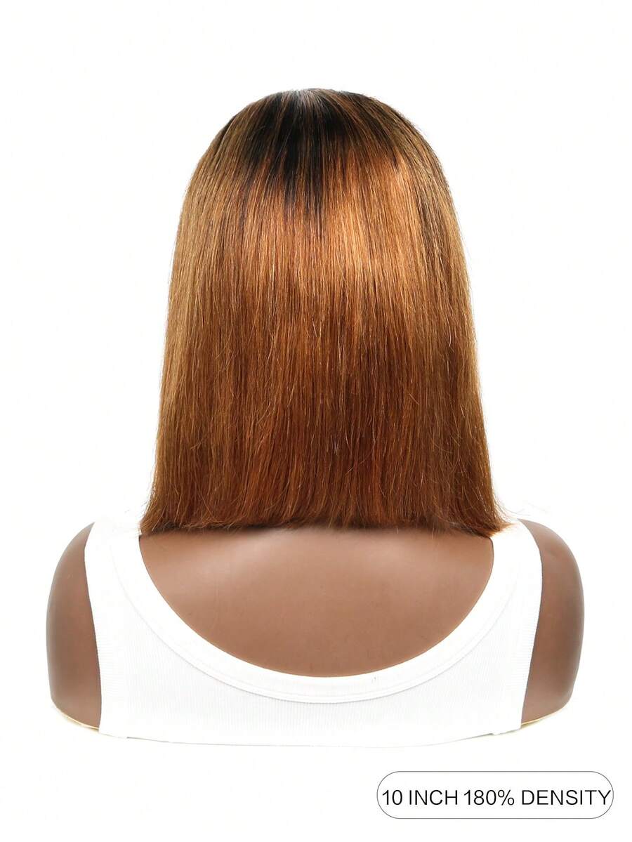 Ombre 1B30 Brown 13X4 Bob Wig Human Hair Straight Bob Wig Lace Front ...