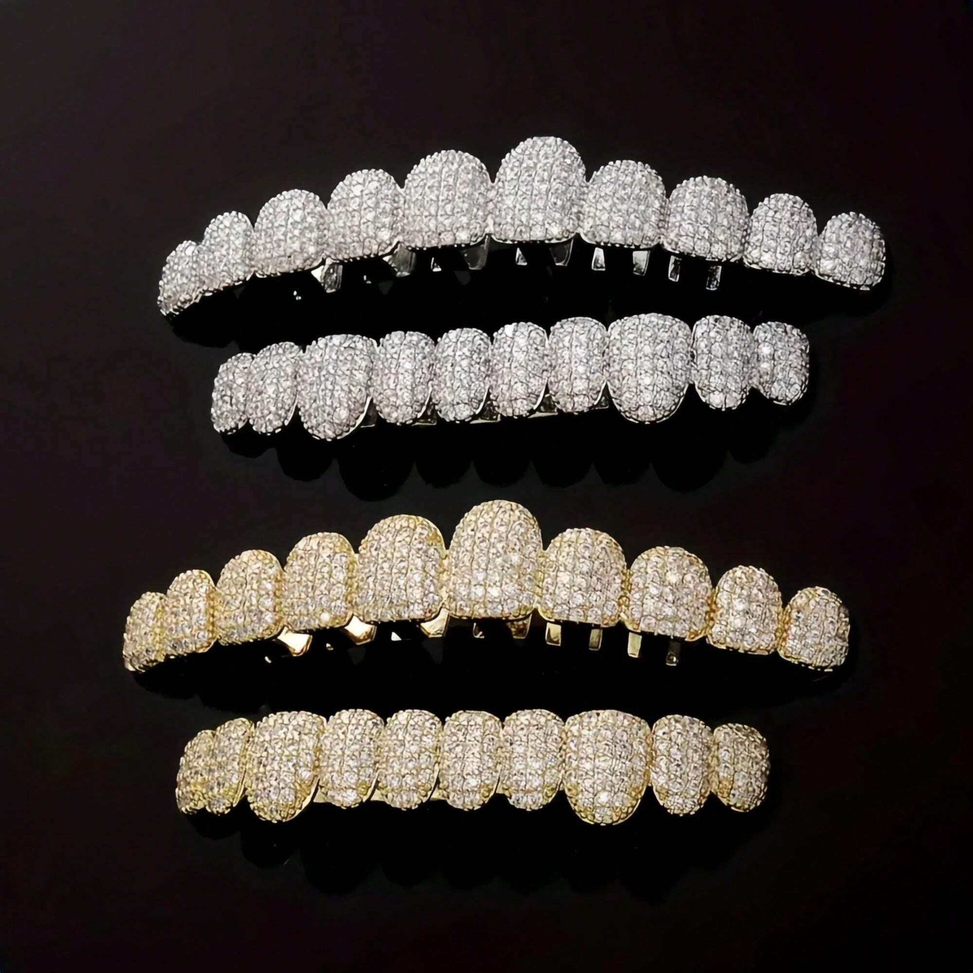 THATBOY 1 PC Hip Hop Cubic Zirconia Teeth Grills 10 Teeth Top Bottom ...