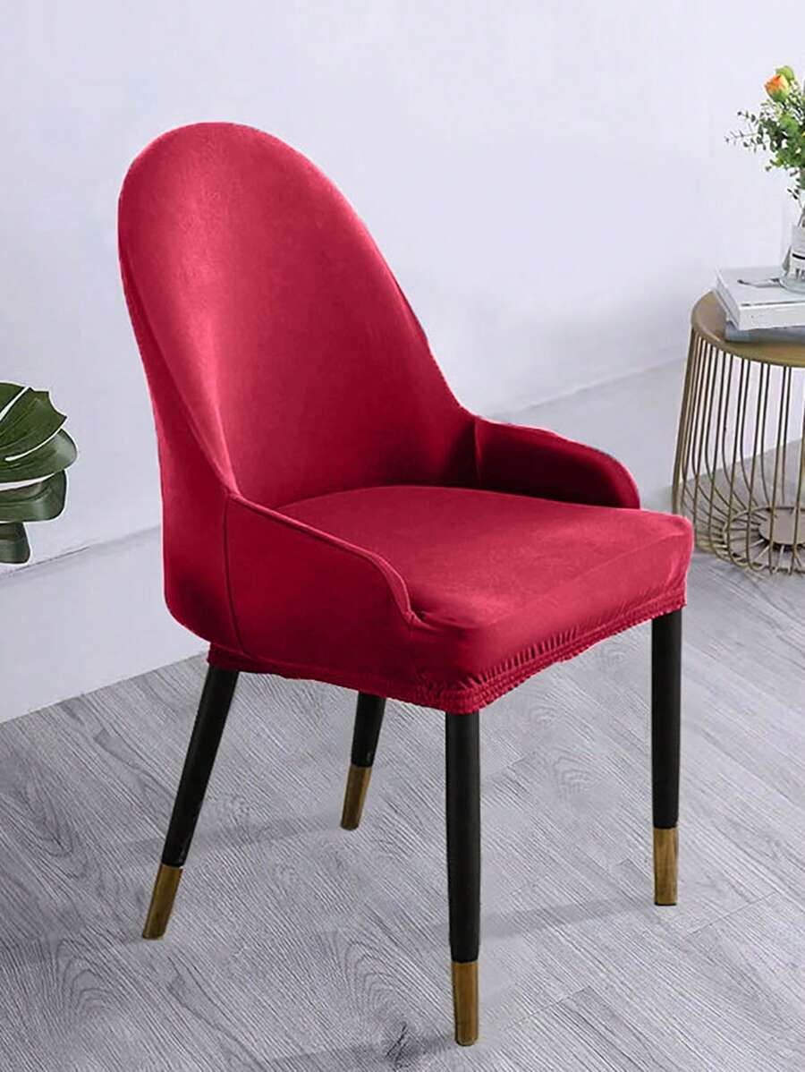 1/4/6pcs Solid Color Dining Room/Bedroom Chair Covers, Minimalist ...