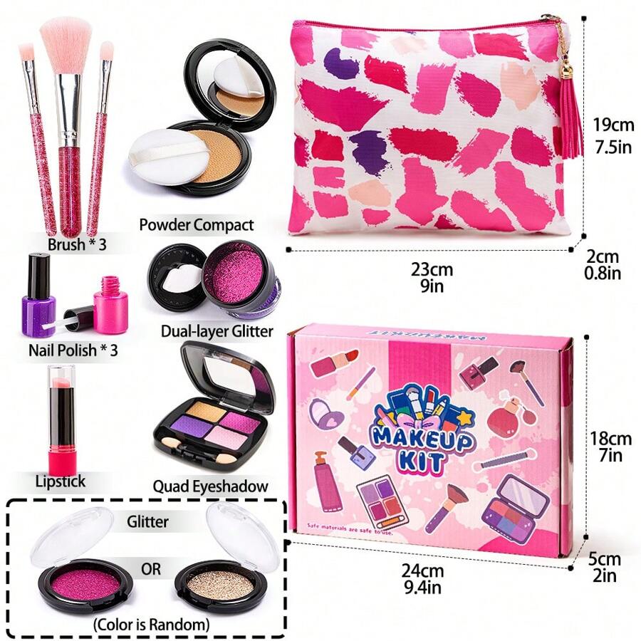 11PCS Kids Makeup Set Pretend Play For Girls,Pretend Makeup Kit For ...