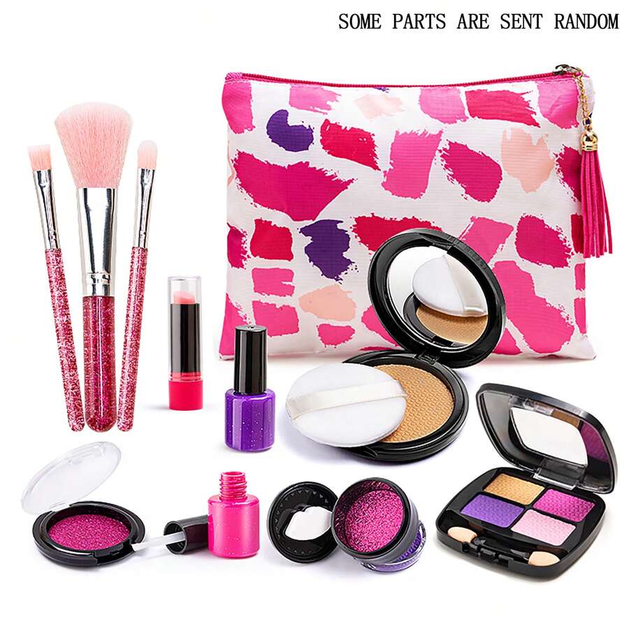 11PCS Kids Makeup Set Pretend Play For Girls,Pretend Makeup Kit For ...