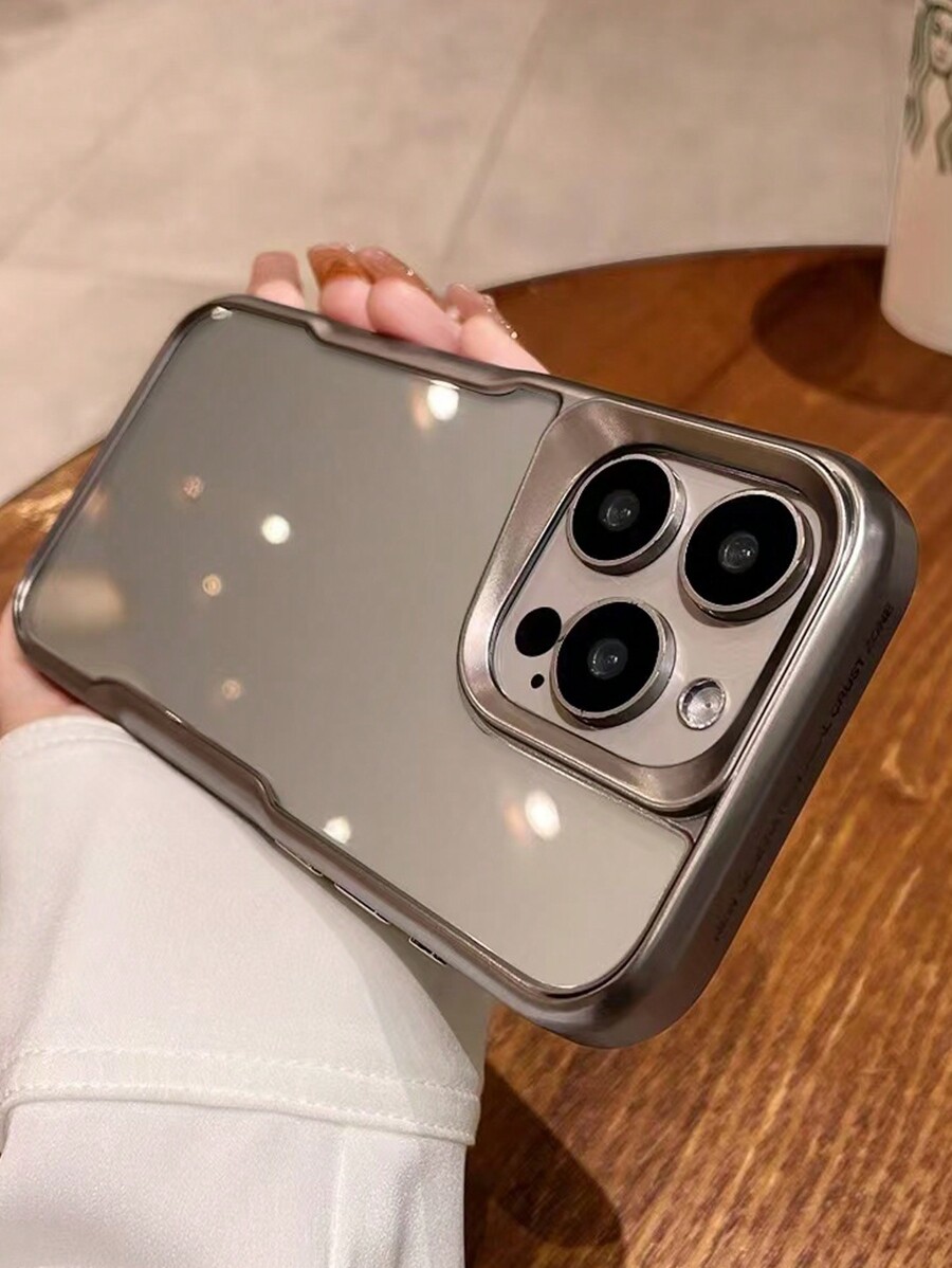 1pc Black Frame Transparent Phone Case, Fit Compatible With Iphone 16 15 14 13 12 11 Pro Max ...