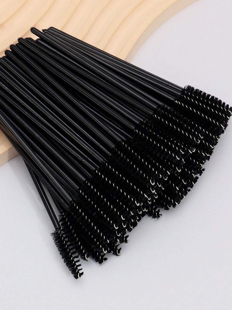 100Pcs Descartáveis Pretos Pincéis de Cílios Rímel Varinhas Cílios ...