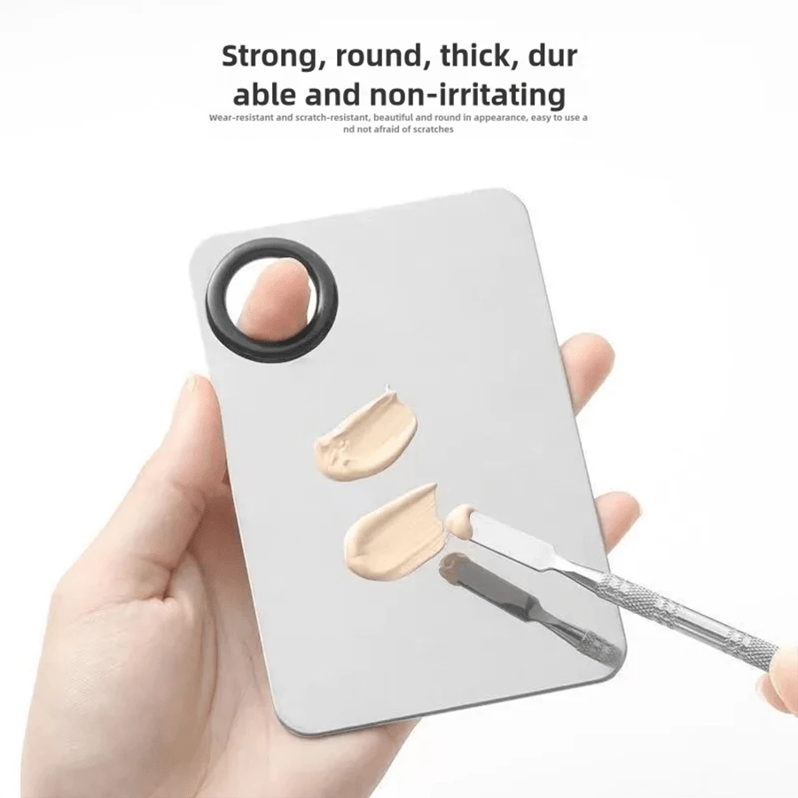 Stainless Steel Makeup Color Mixing Palette With Spatula Set ...