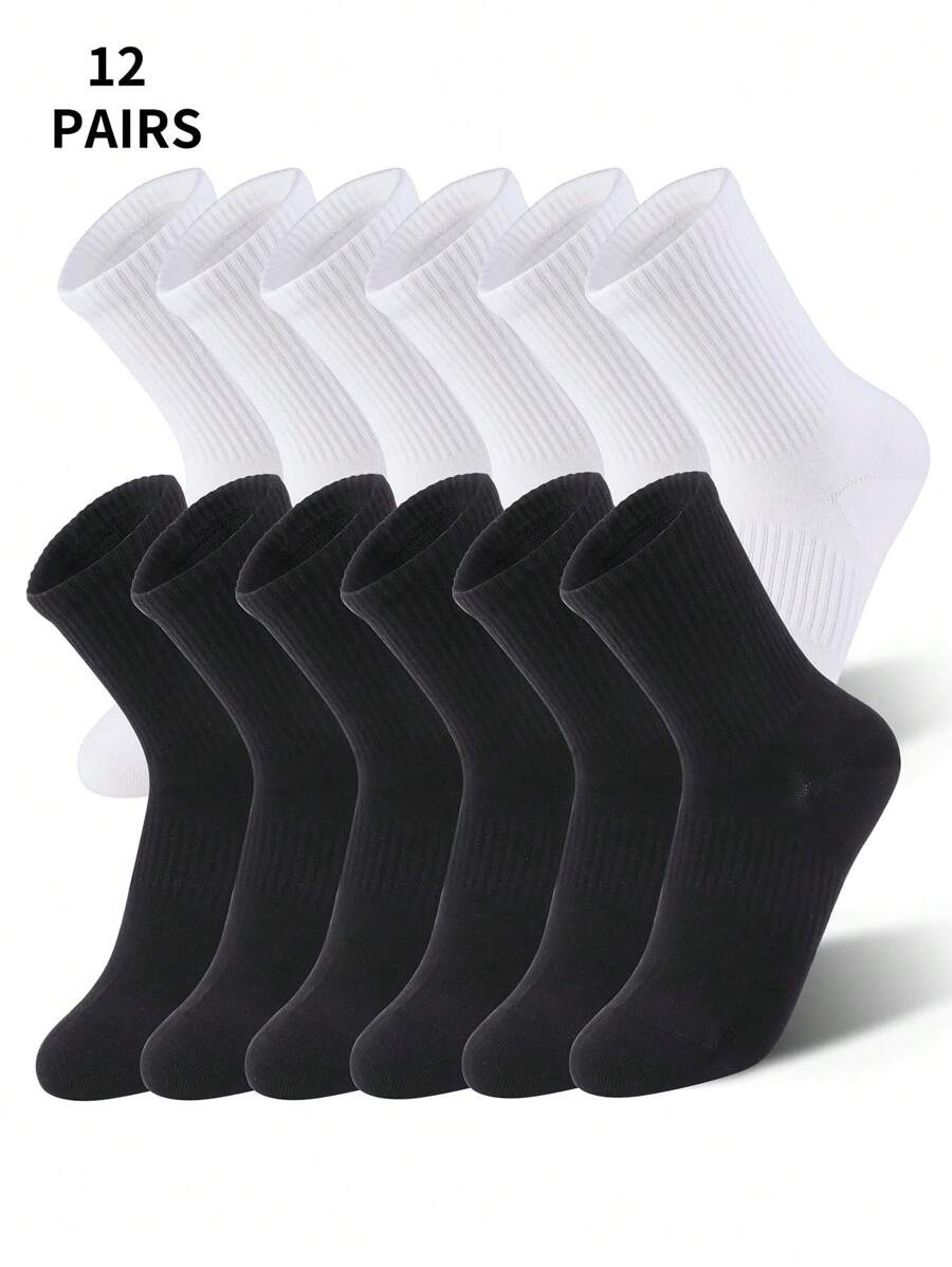 1/2/3/5/6/10/12 Pairs Of Men's Socks Running Hiking Athletic Long Socks ...