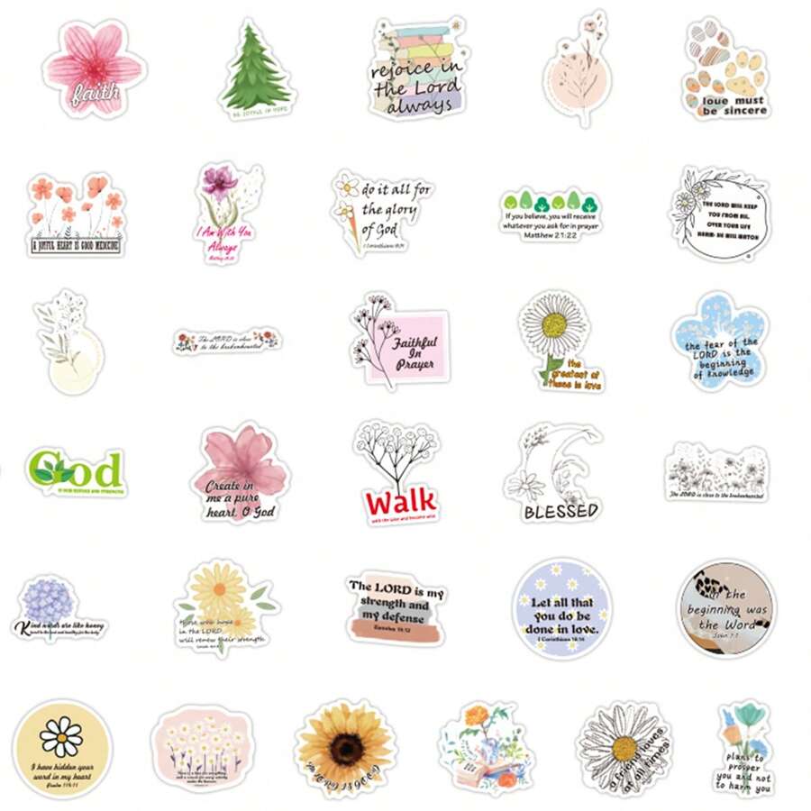 54PCS Bible Stickers, Inspirational Christian Stickers Vinyl Aesthetics ...
