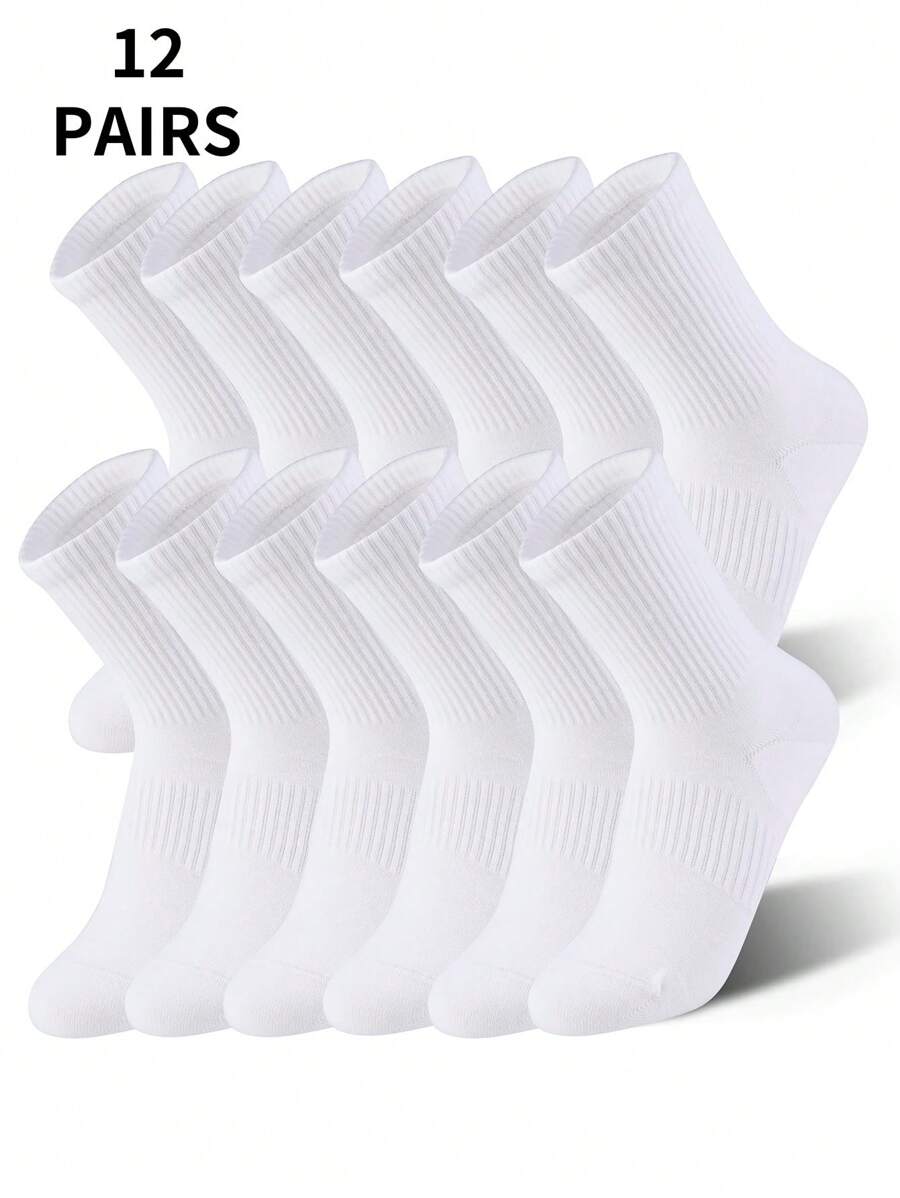 1/2/3/5/6/10/12 Pairs Of Men's Socks Running Hiking Athletic Long Socks ...