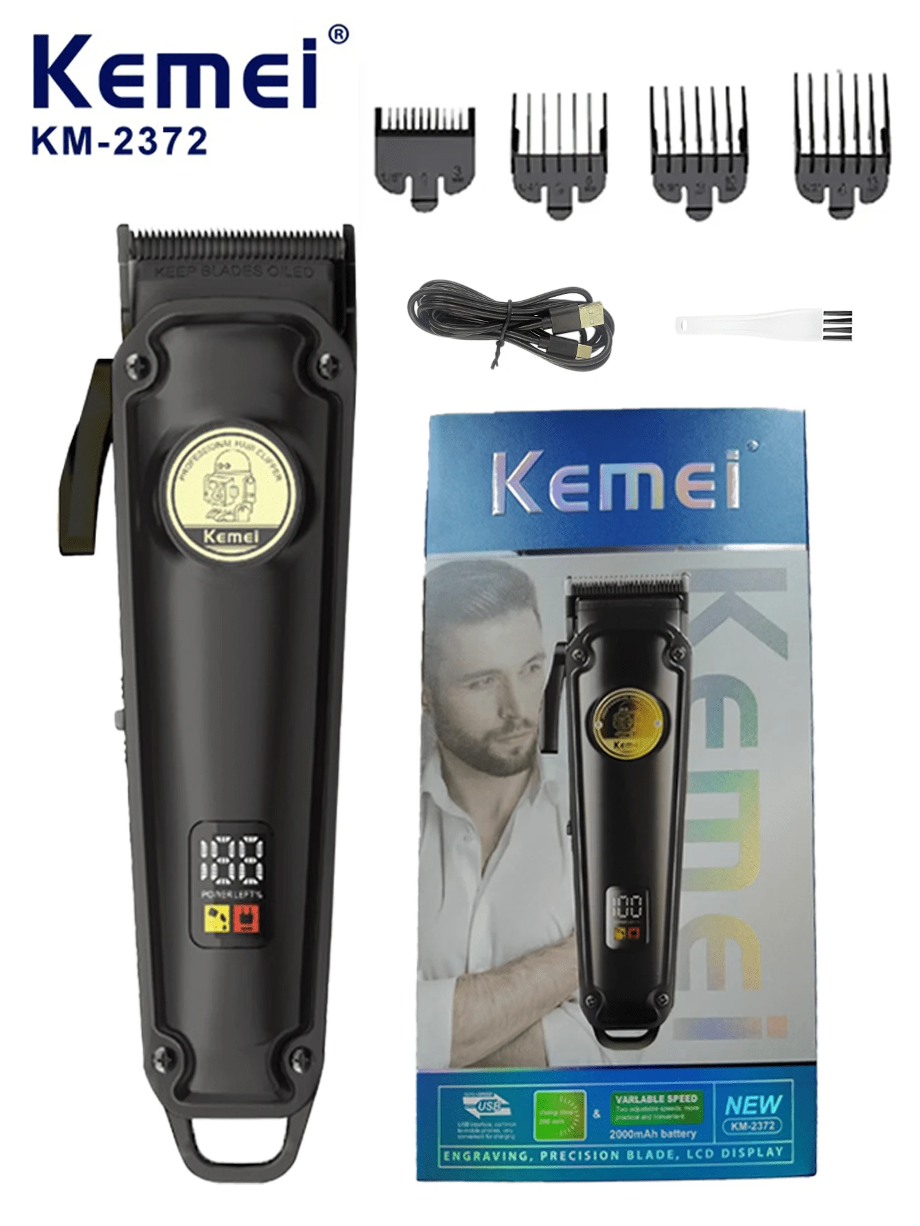 Kemei Km-2372 Professional High-Quality Lithium Battery Electric ...