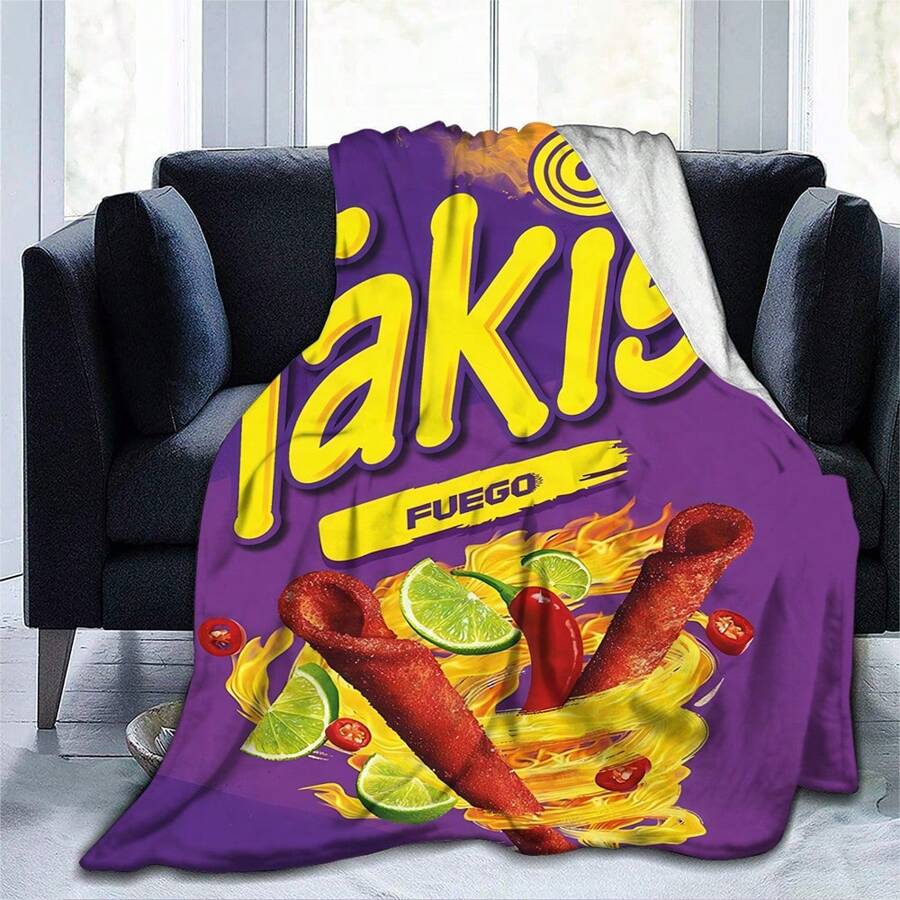 1pc Takis Snack Blanket, Purple Flannel Blanket, Soft Cozy Warm Blanket ...
