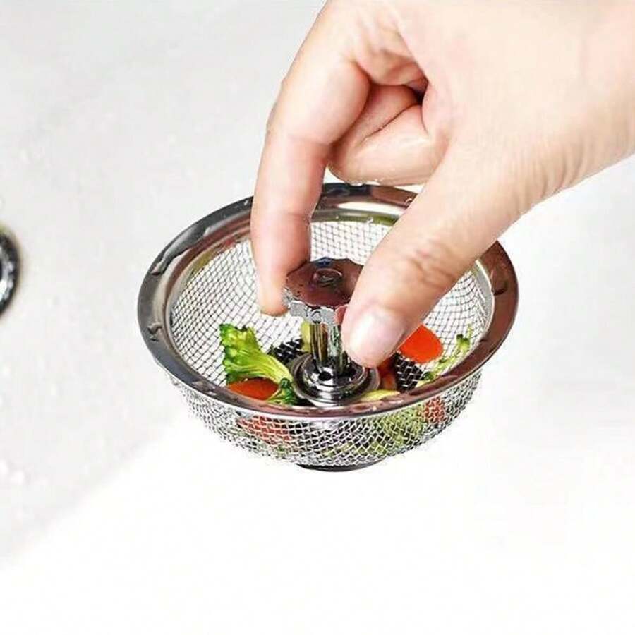 Universal Stainless Steel Sink Strainer, Kitchen Sink Fine Mesh Drain ...