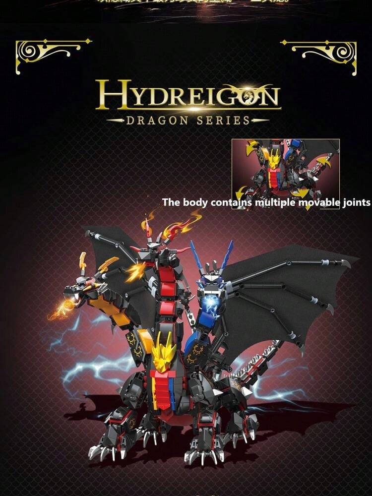 1400pcs Premium Adult Flame Cerberus Building Blocks Set, Mythical ...