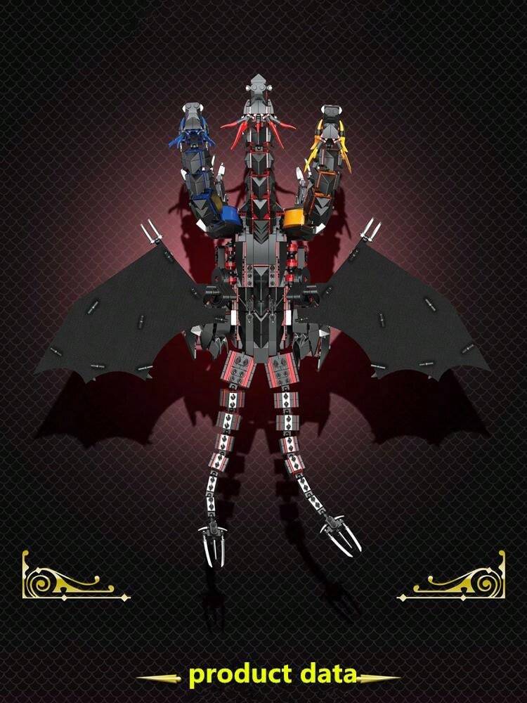 1400pcs Premium Adult Flame Cerberus Building Blocks Set, Mythical ...