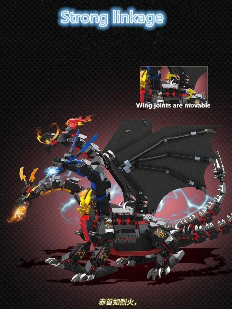 1400pcs Premium Adult Flame Cerberus Building Blocks Set, Mythical ...