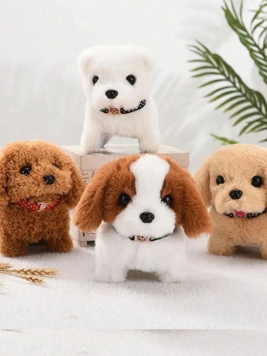 Brinquedo cachorrinho de pelúcia anda late brinquedo para crianças novo ...