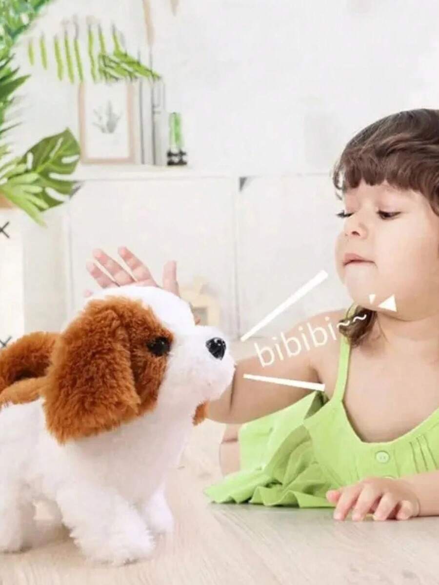 Brinquedo cachorrinho de pelúcia anda late brinquedo para crianças novo ...