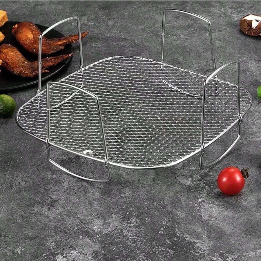 304 Stainless Steel Air Fryer Grill Drying Steam Rack Square Vegetable ...
