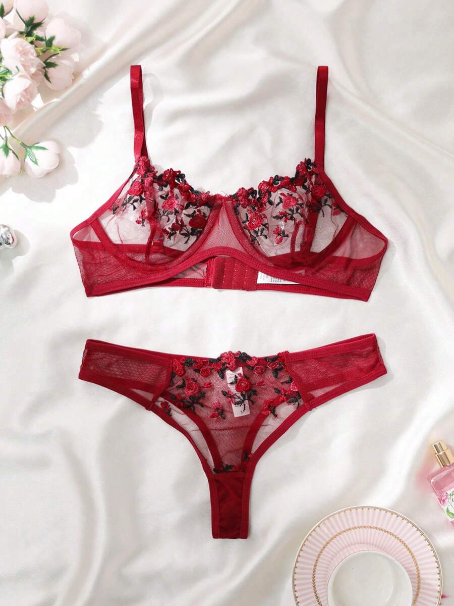 Sexy Lingerie Fancy Lace Eroticу Set Woman 2 Pieces Transparent Women's Underwear Embroidery ...