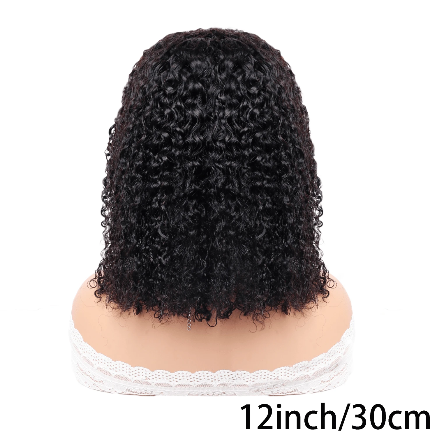 Peruca de cabelo humano encaracolado com parte em V, sem cola ...