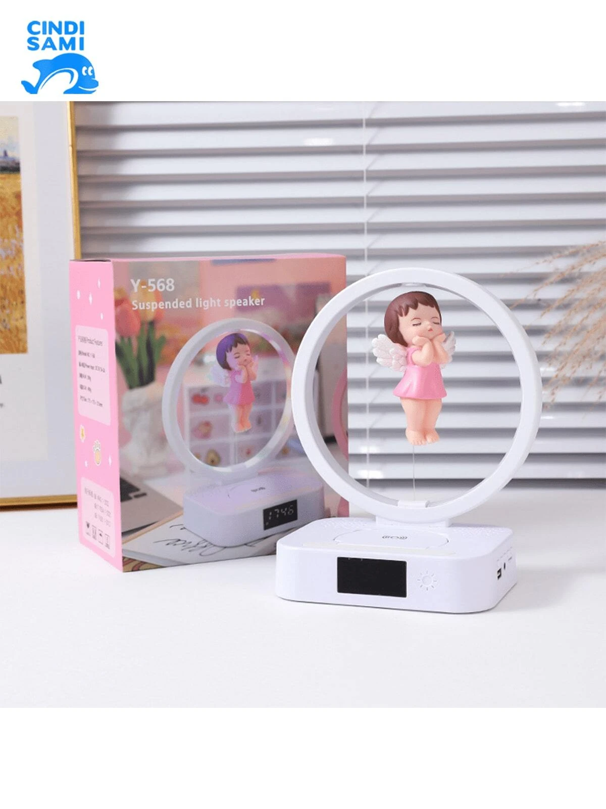 Wireless Bluetooth Speaker, Angel Girl Maglev Bluetooth Speaker, RGB ...