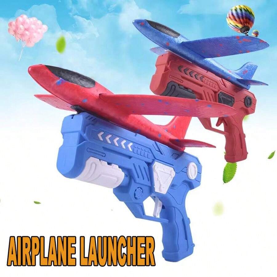 Vibrant Foam Airplane Gun Toy: Ong-Distance Glide Launch, Interactive ...