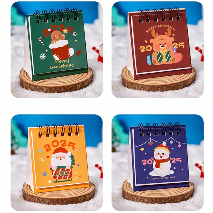 4 Christmas 2025 Small Desk Calendars, Desktop Calendar Check-In ...