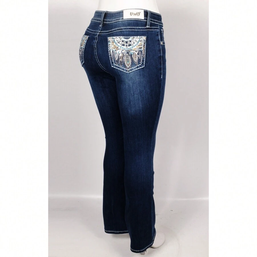 Women's Rhinestone Bootcut Jeans | SHEIN USA