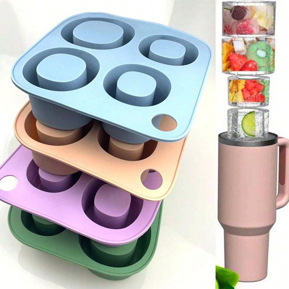 Ice Cube Tray Mold For Tumbler Stanley Cup Silicone Cylinder Ice Cube ...