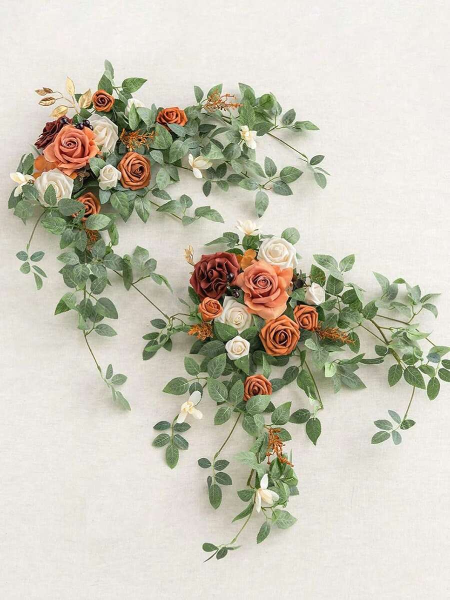 2PCS Artificial Flower Swags ,Wedding Flower Greenery Arrangements For ...