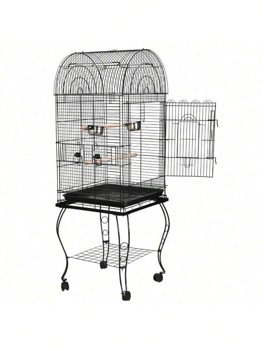 Bird Cage Open Top Quaker Parrot Metal Frame With Detachable Stand ...