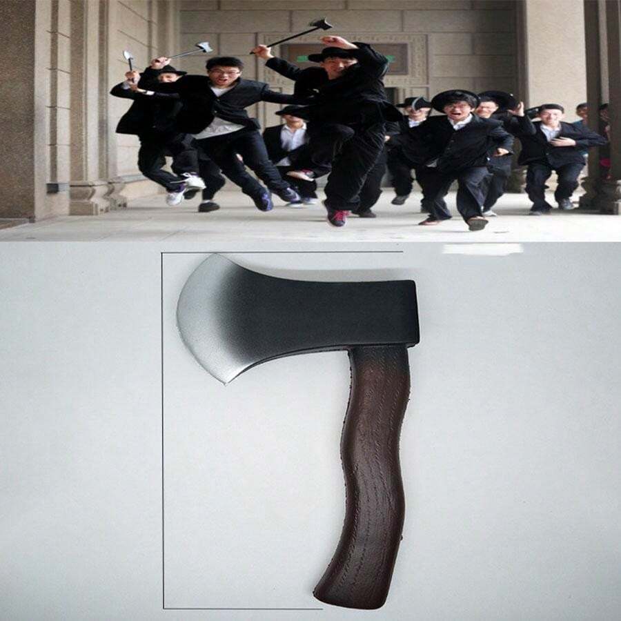 New Halloween Fake Ax PU Soft Rubber Firefighter Ax-Shaped Prop ...