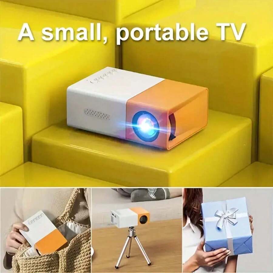 1pc 30ANSI Lumens Mini Portable Projector, Q1 Basic Home Theater ...