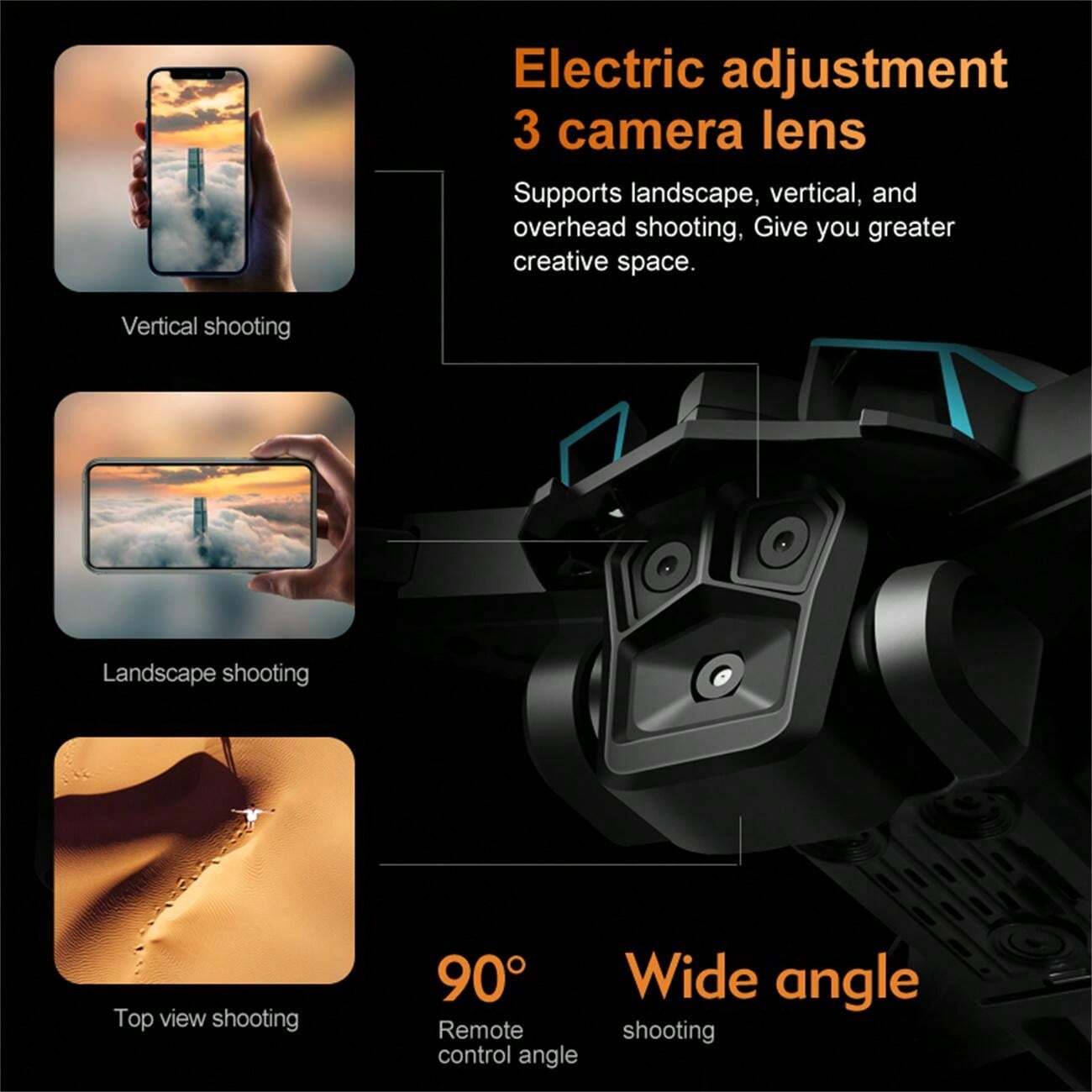 K12 Max Drone - 360° Obstacle Avoidance, Optical Flow Positioning ...